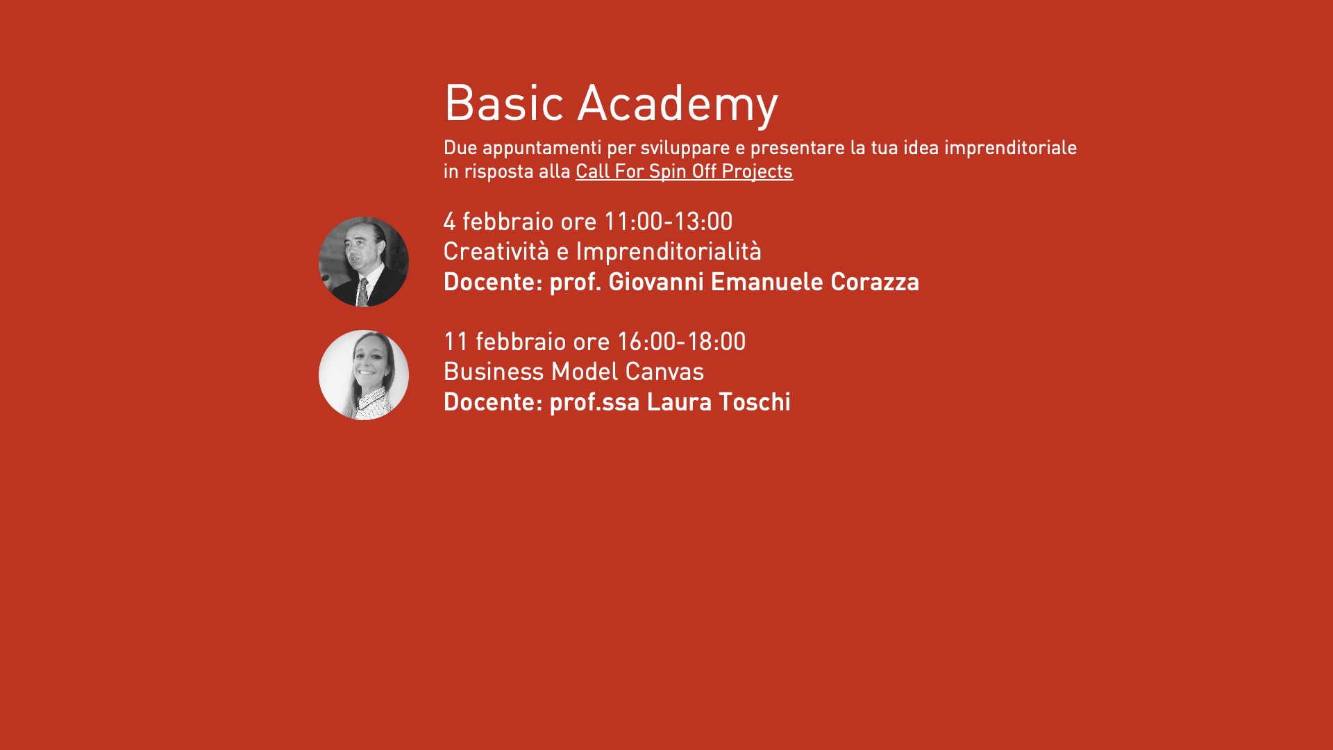 Basic Academy — StartUp Day Unibo